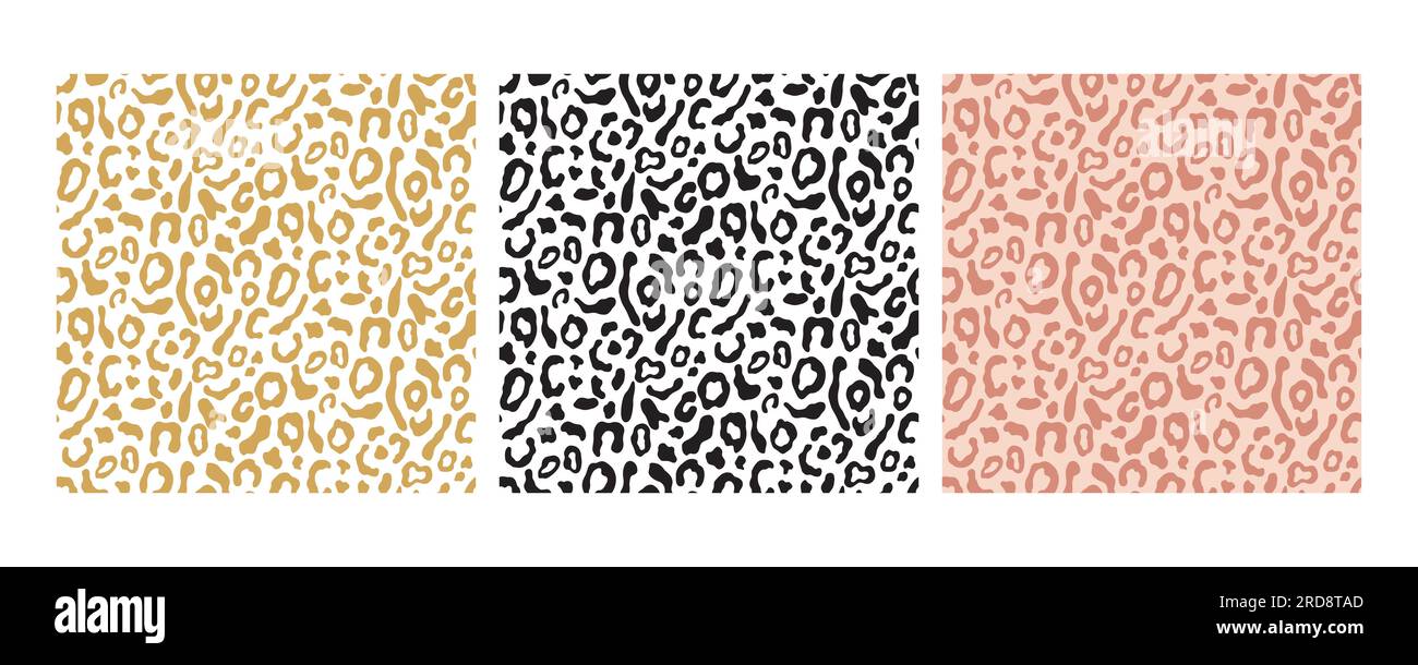 Black panther, leopard skin seamless pattern set Stock Vector Image ...