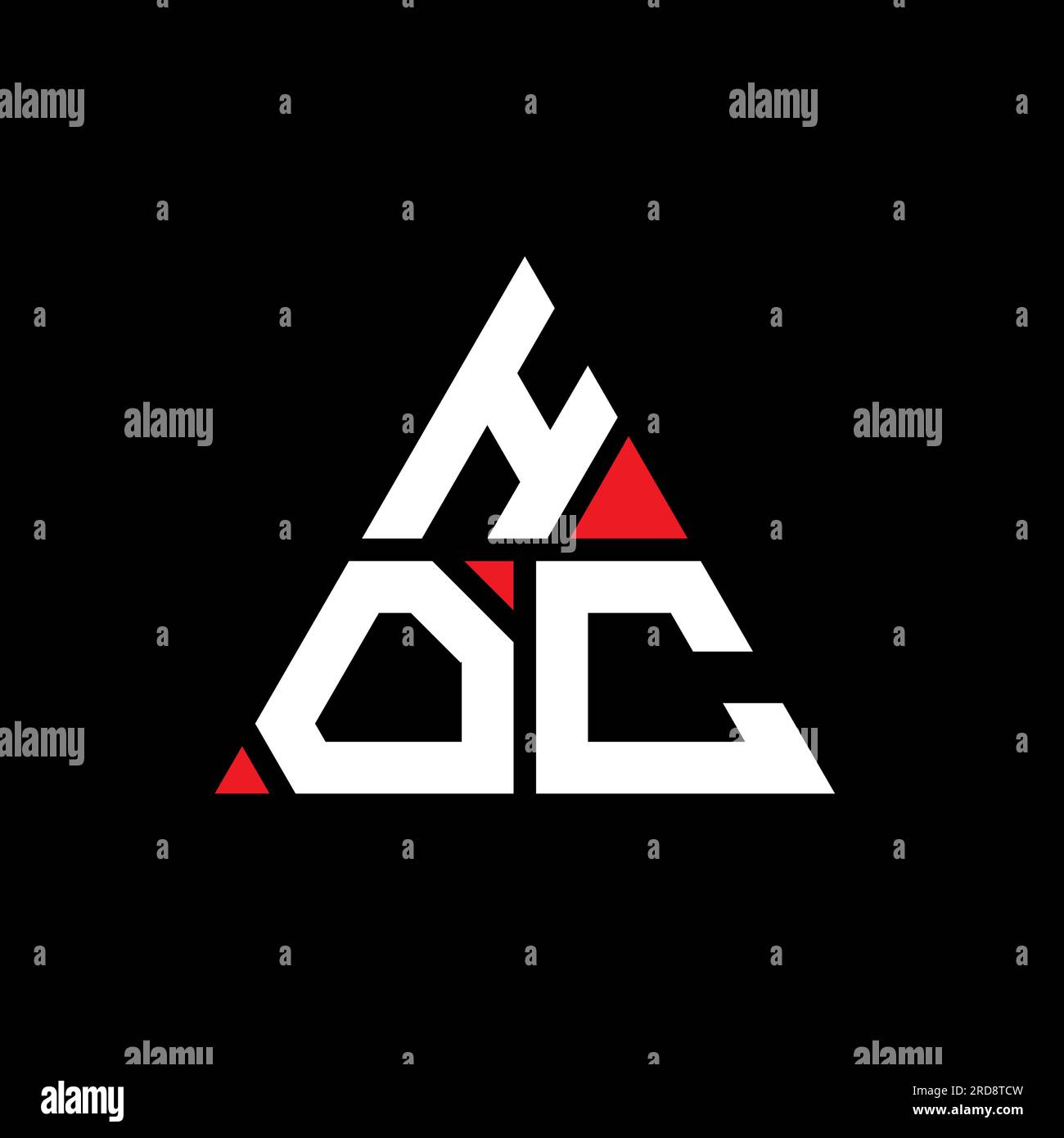 HOC triangle letter logo design with triangle shape. HOC triangle logo ...