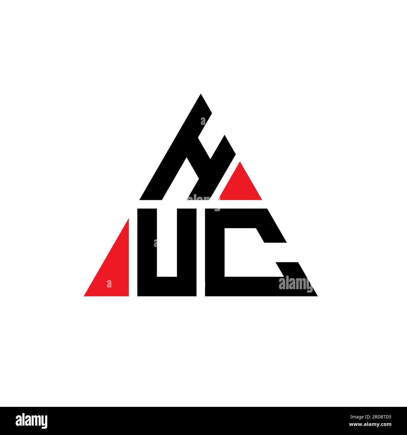 HUC triangle letter logo design with triangle shape. HUC triangle logo ...