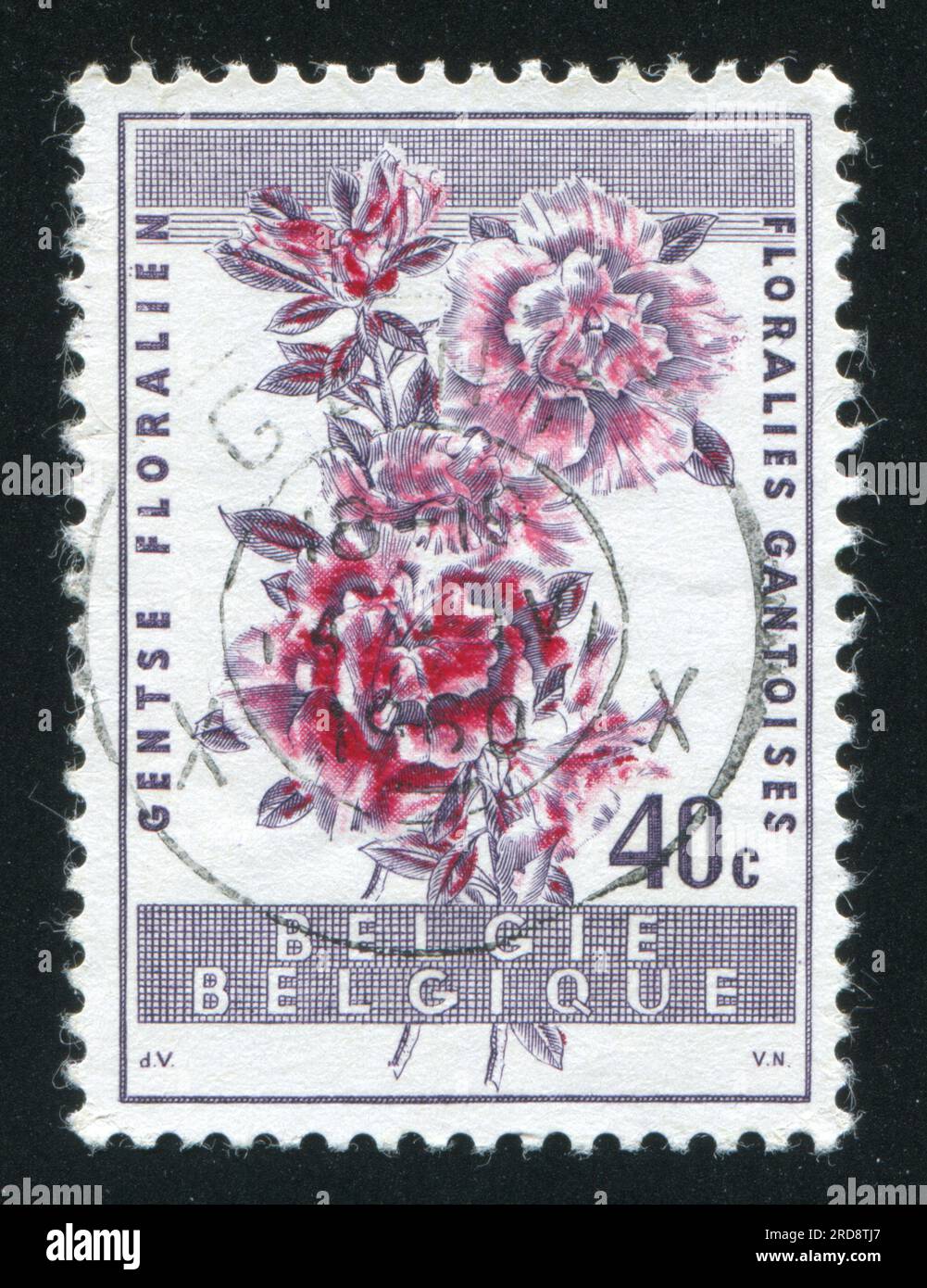 BELGIUM - CIRCA 1960: stamp printed by Belgium, shows Indian azalea ...