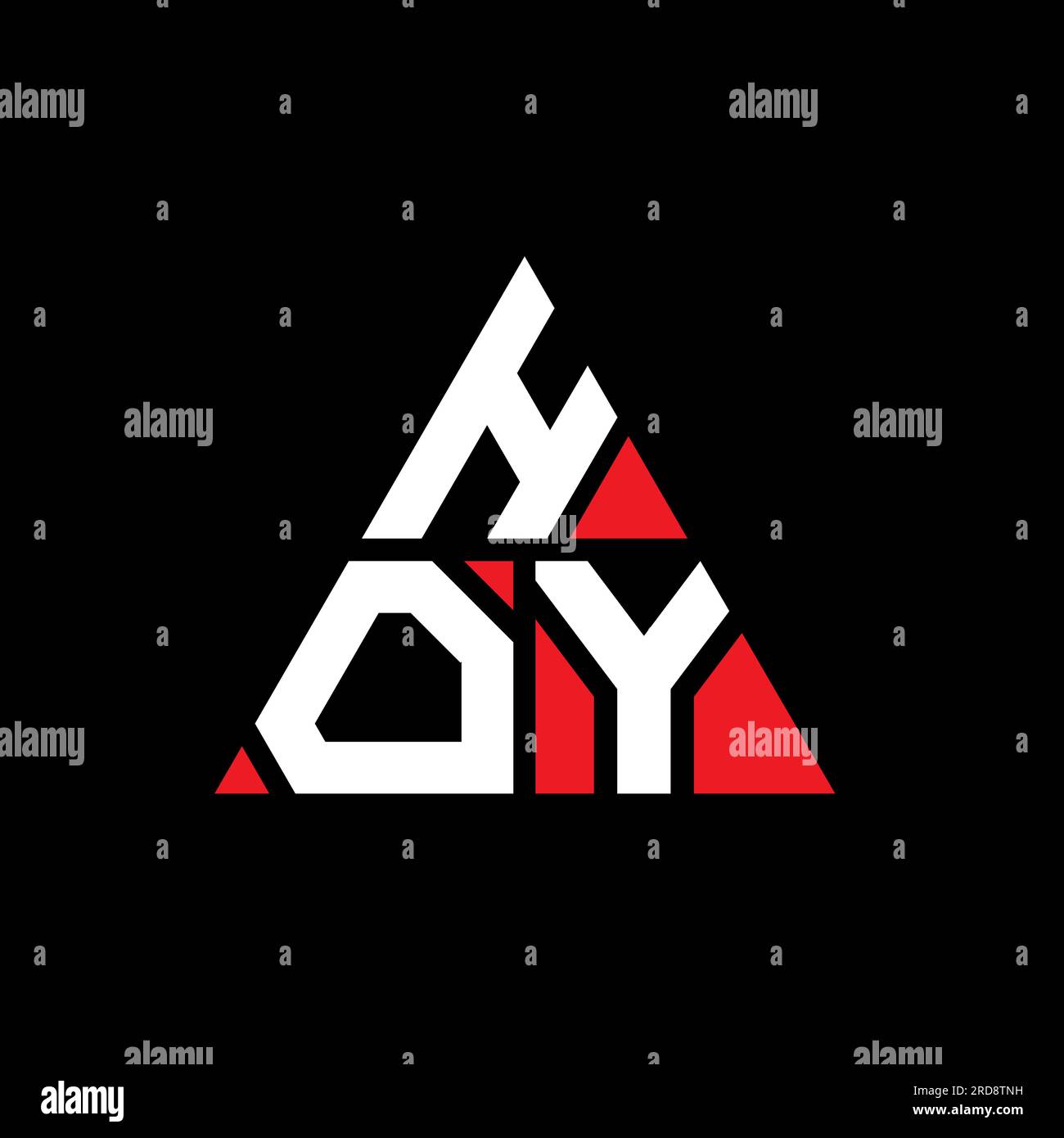 HOY triangle letter logo design with triangle shape. HOY triangle logo ...