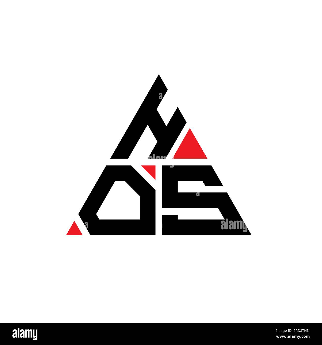HOS triangle letter logo design with triangle shape. HOS triangle logo ...