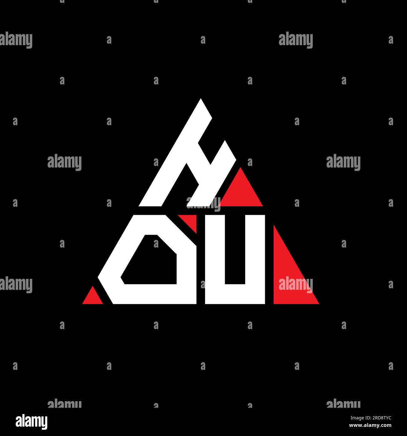 HOU triangle letter logo design with triangle shape. HOU triangle logo ...