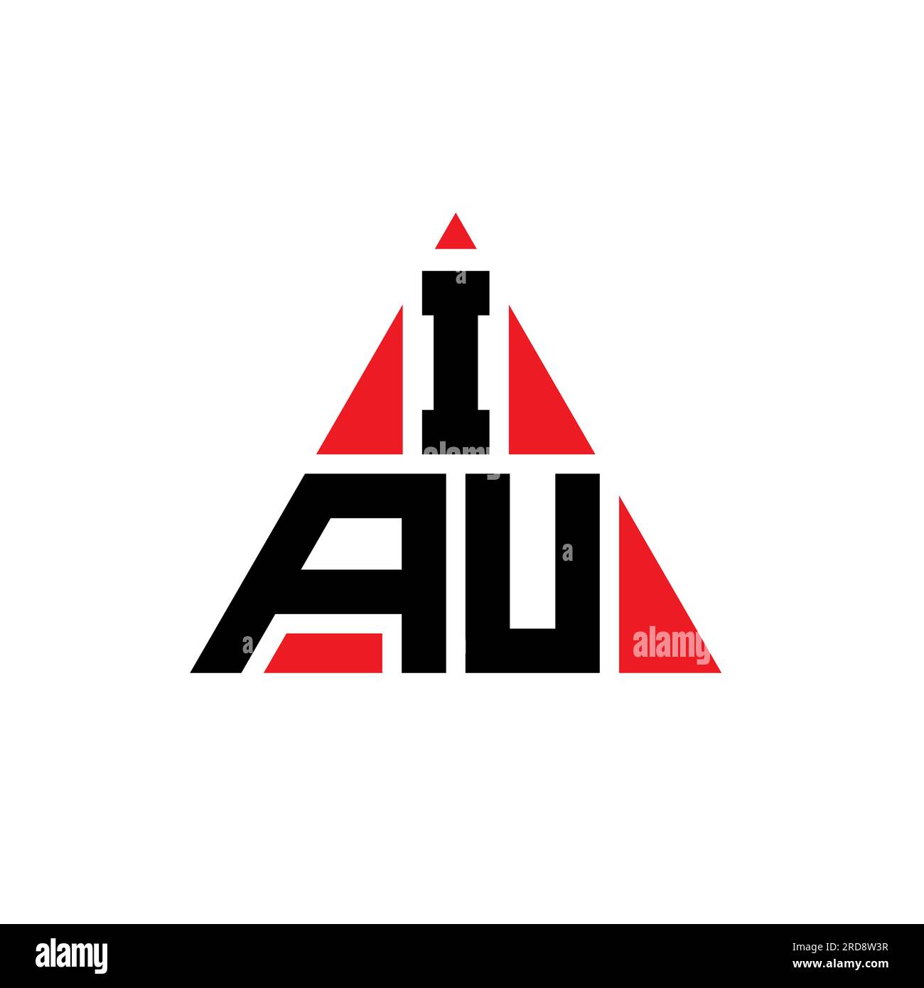 IAU triangle letter logo design with triangle shape. IAU triangle logo ...