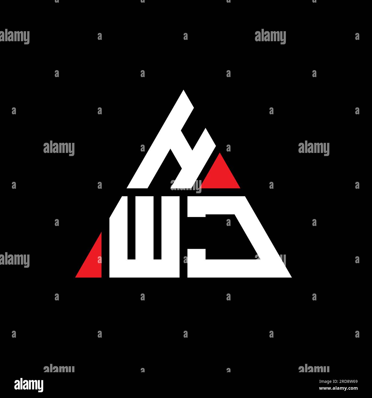 HWJ triangle letter logo design with triangle shape. HWJ triangle logo ...