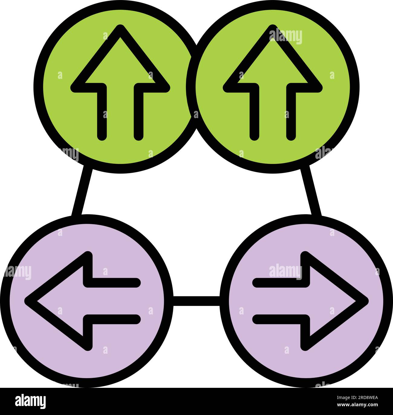 Volatility scheme icon outline vector. Vuca ambiguity. World data color ...