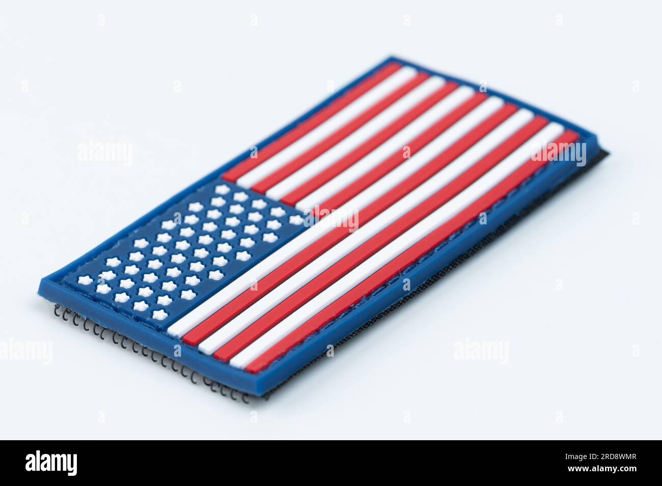 American flag tag perspective view isolated on white studio background ...