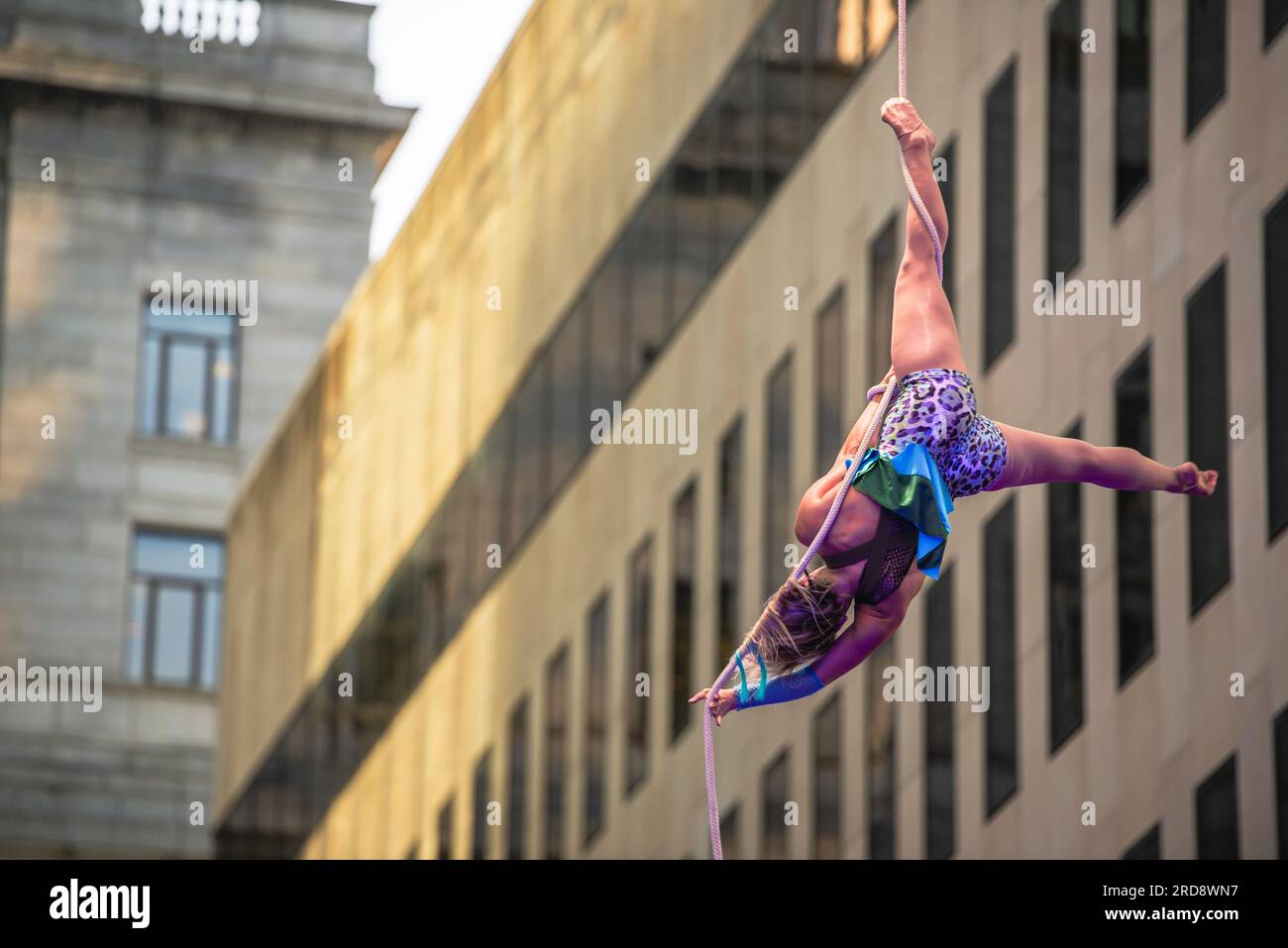 Montreal, Canada - July 14 2023: People performing Completement cirque ...