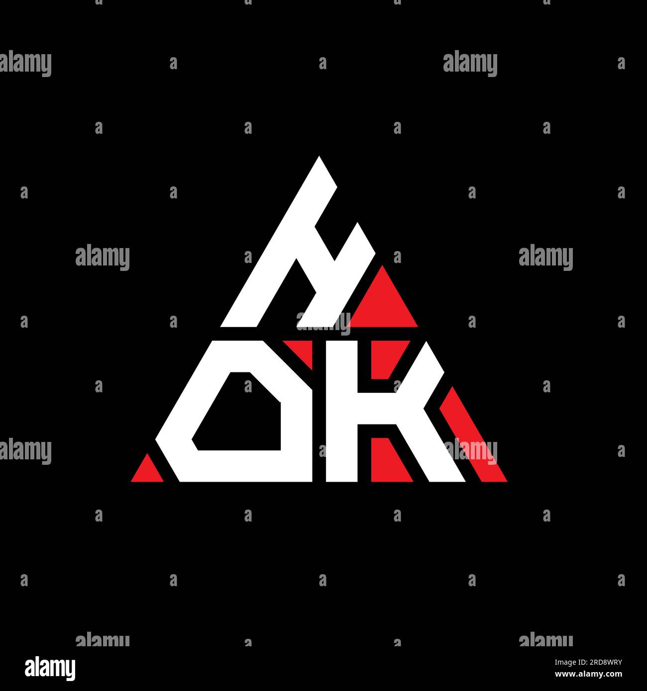 HOK triangle letter logo design with triangle shape. HOK triangle logo ...