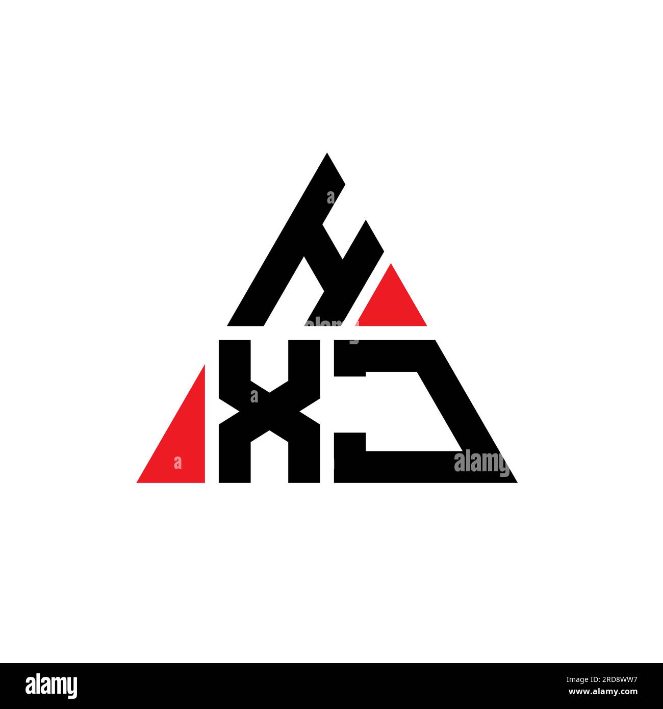 HXJ triangle letter logo design with triangle shape. HXJ triangle logo ...