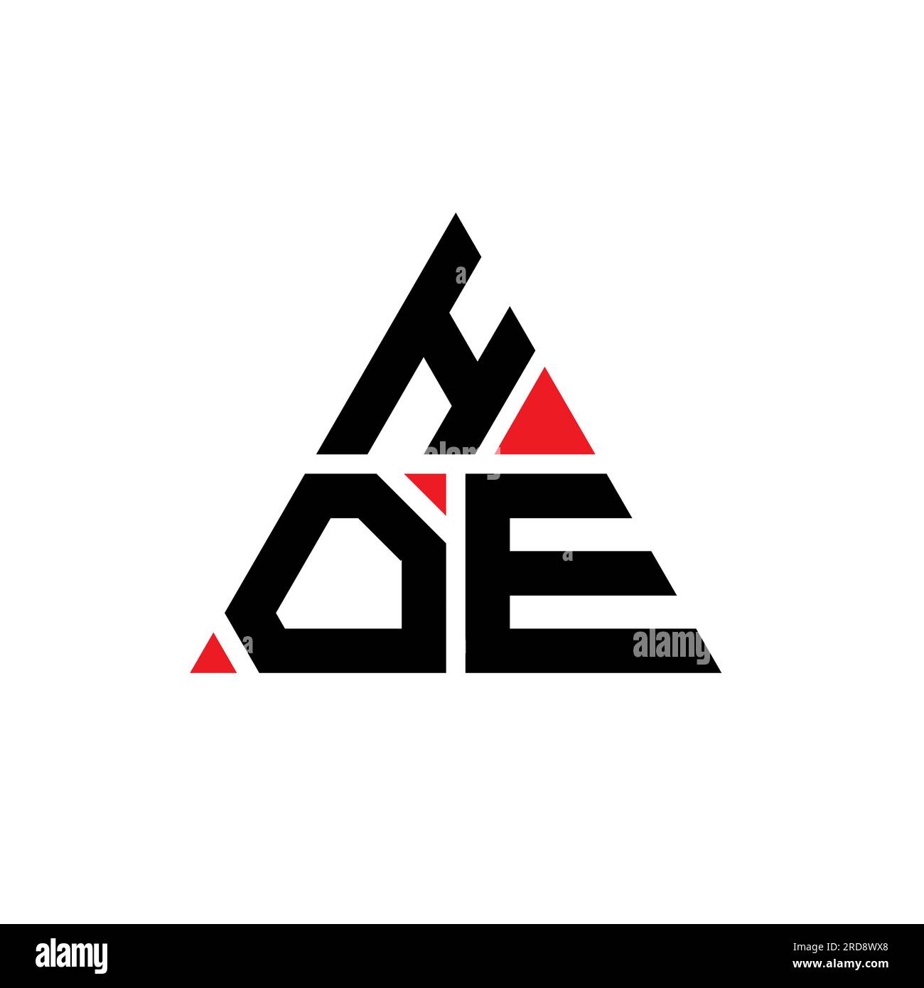 HOE triangle letter logo design with triangle shape. HOE triangle logo ...