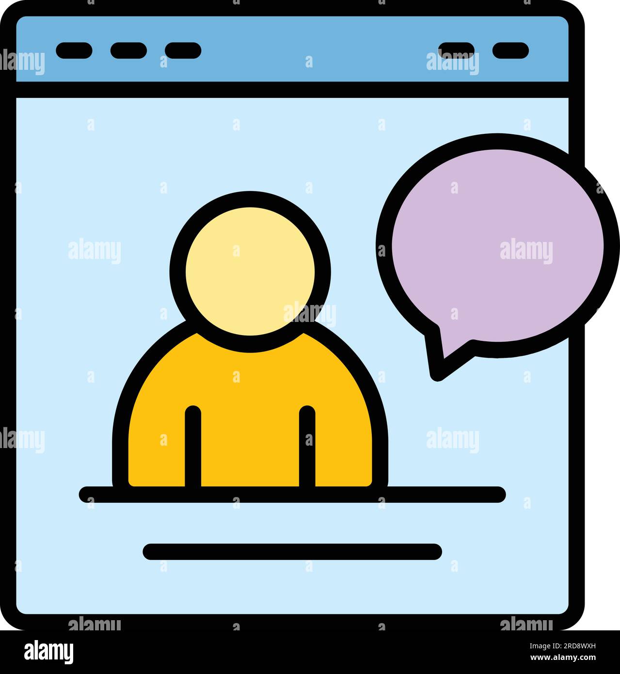 Web chat icon outline vector. Person call. Online computer color flat ...