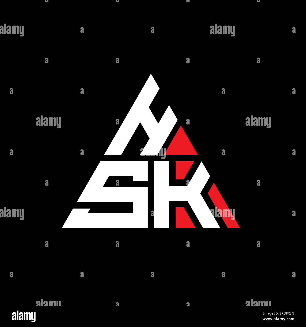HSK triangle letter logo design with triangle shape. HSK triangle logo ...