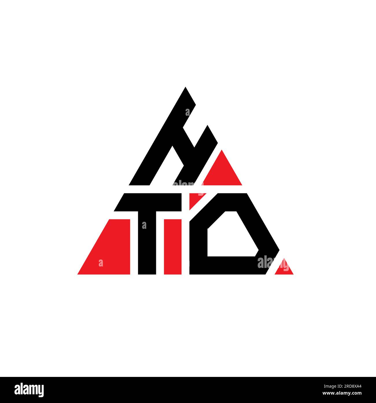 HTO triangle letter logo design with triangle shape. HTO triangle logo ...