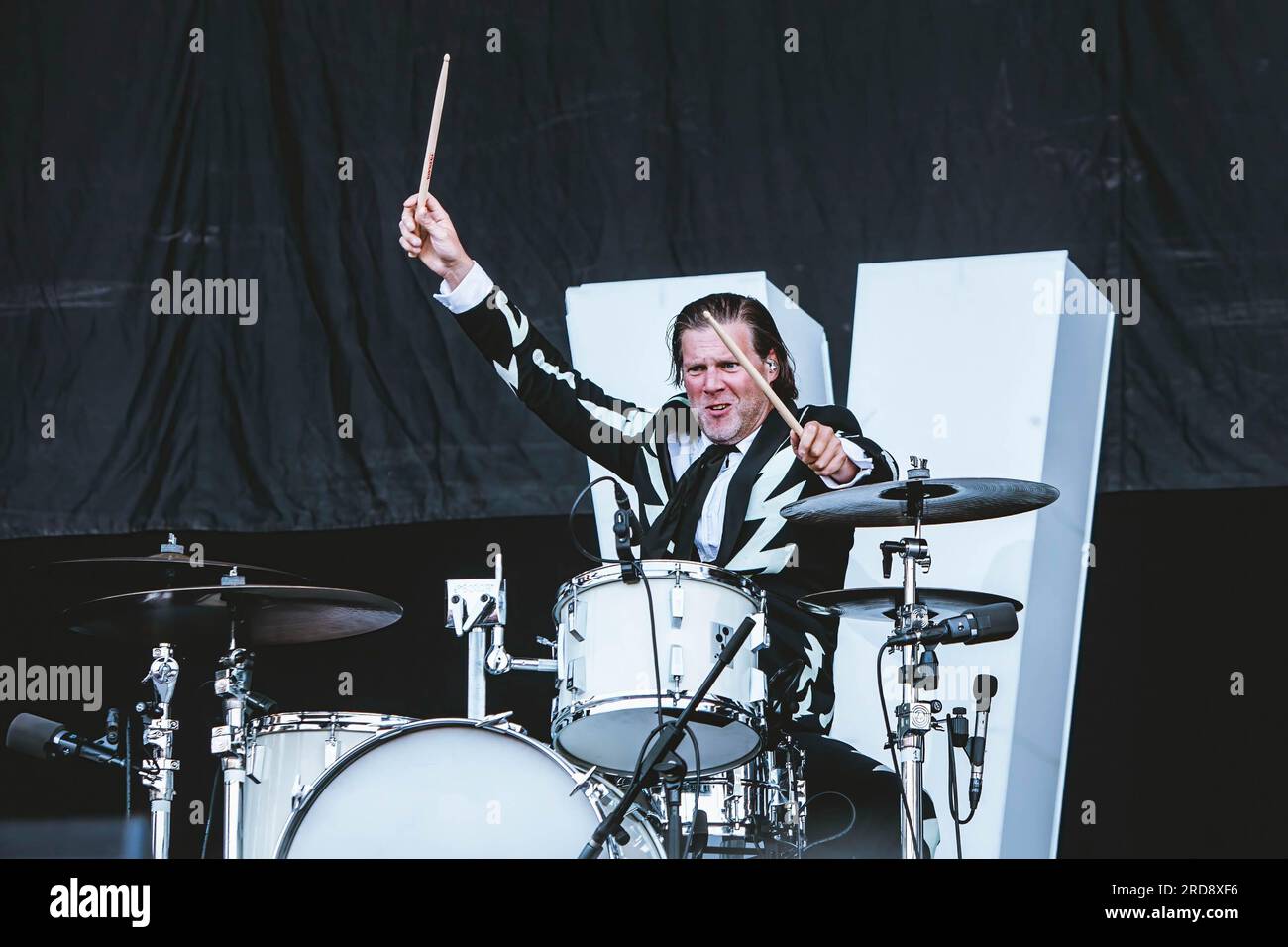 Christian Grahn performs on stage with his band The Hives at Rock in ...