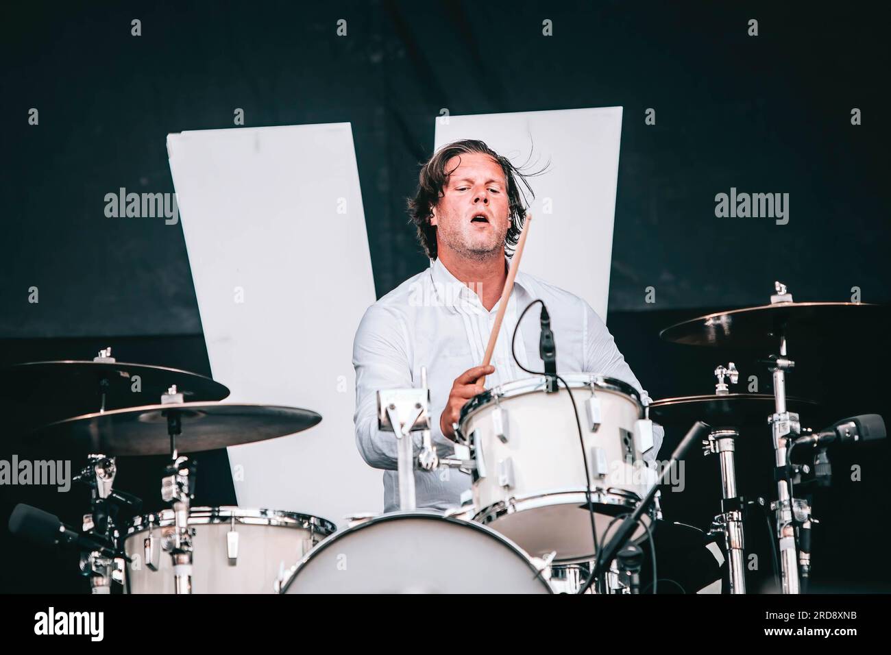 Christian Grahn performs on stage with his band The Hives at Rock in ...