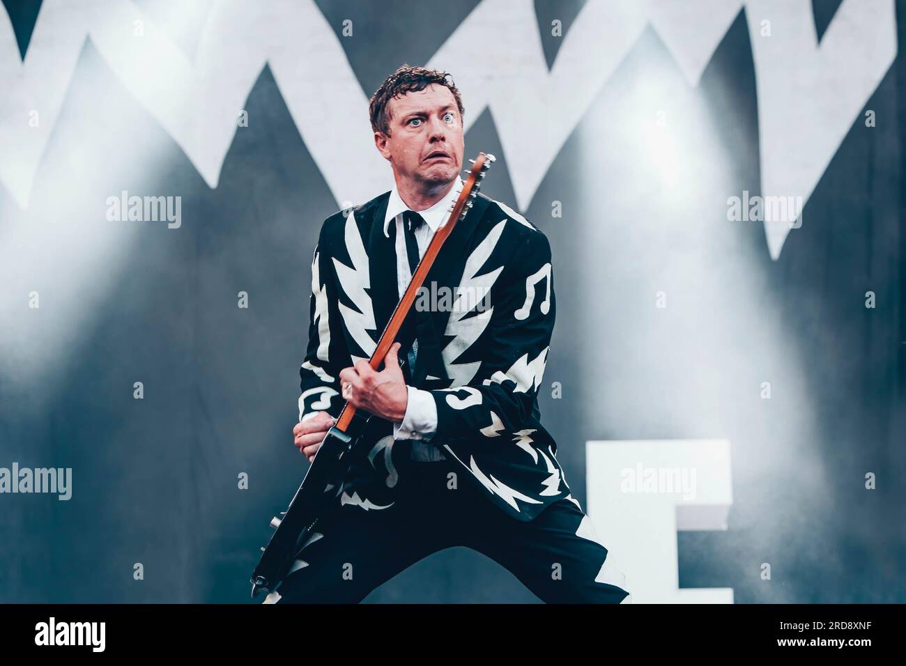 Nicholaus Arson performs on stage with his band The Hives at Rock in ...