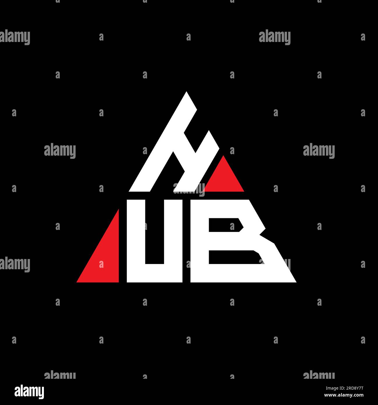 HUB triangle letter logo design with triangle shape. HUB triangle logo ...