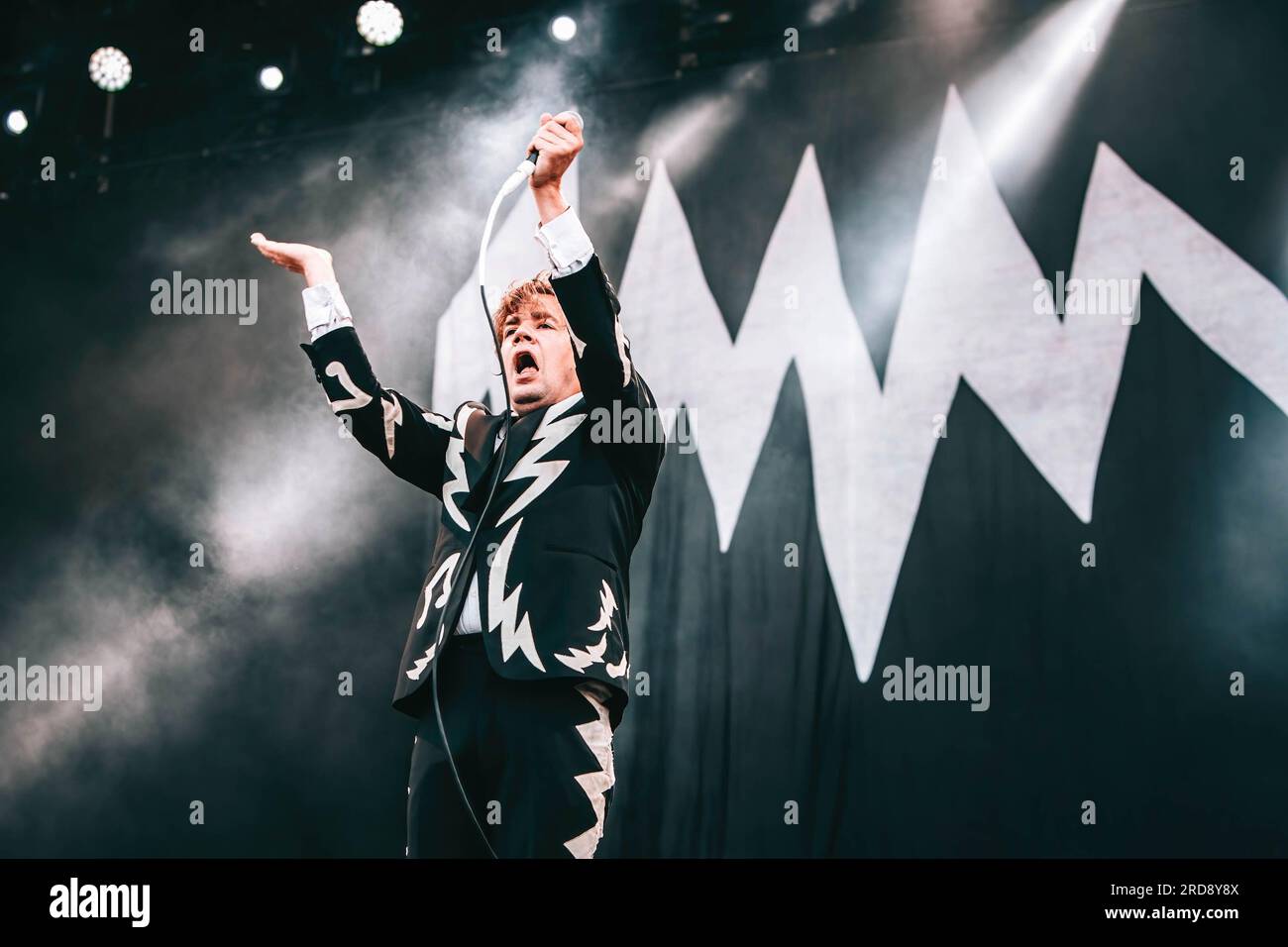 Rome, Italy. 16th July, 2023. Pelle Almqvist performs on stage with his ...