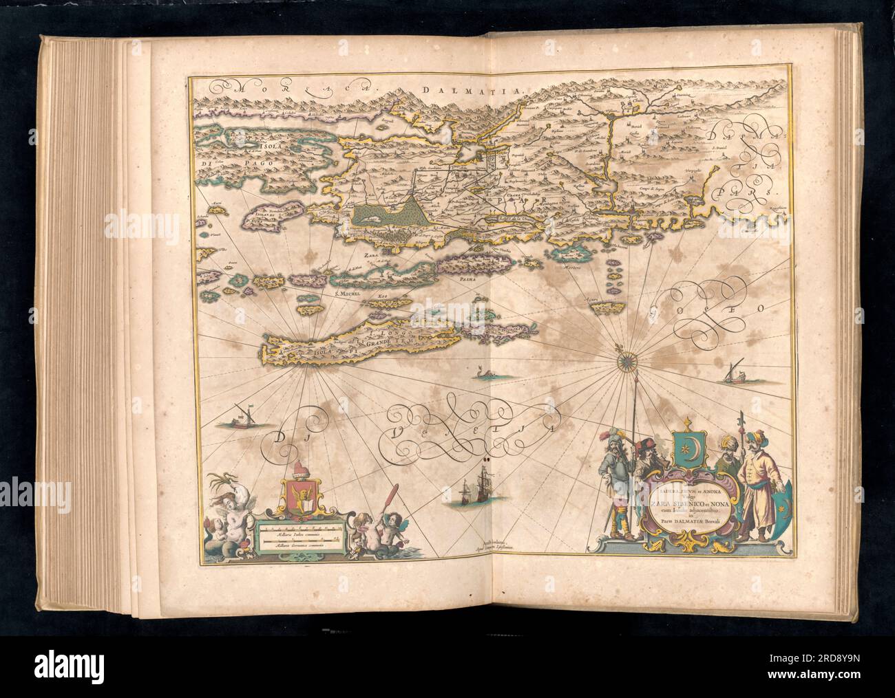 1657 map of the Dalmatian Coast by Jan Jansson Stock Photo - Alamy