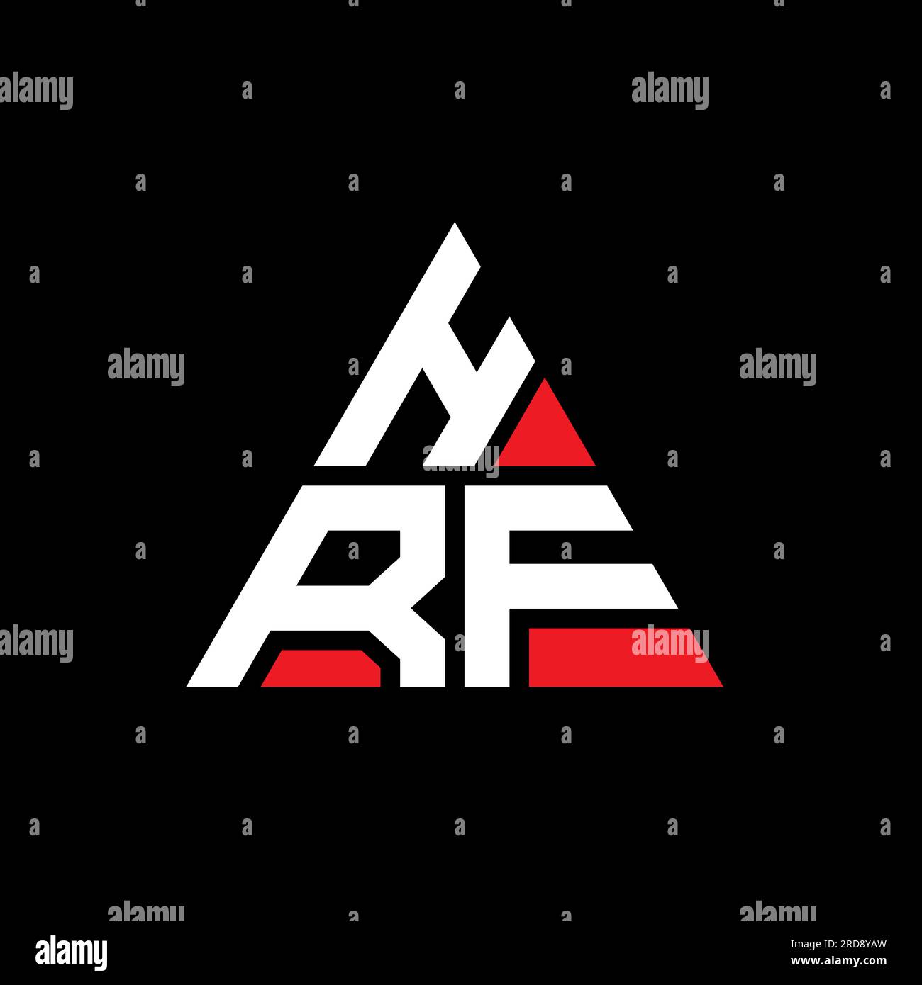 HRF triangle letter logo design with triangle shape. HRF triangle logo ...
