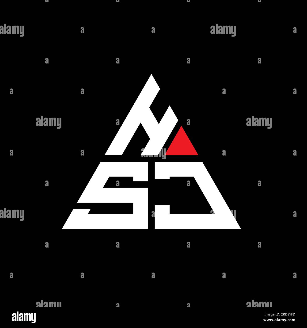 HSJ triangle letter logo design with triangle shape. HSJ triangle logo ...