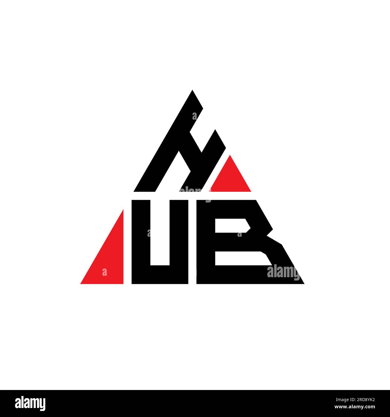 HUB triangle letter logo design with triangle shape. HUB triangle logo ...