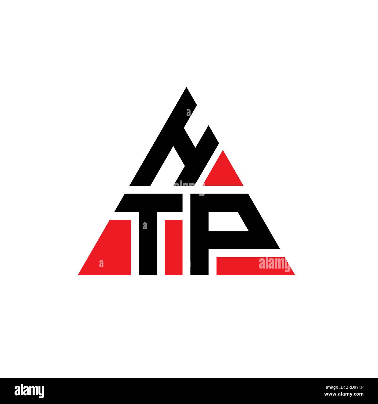HTP triangle letter logo design with triangle shape. HTP triangle logo ...
