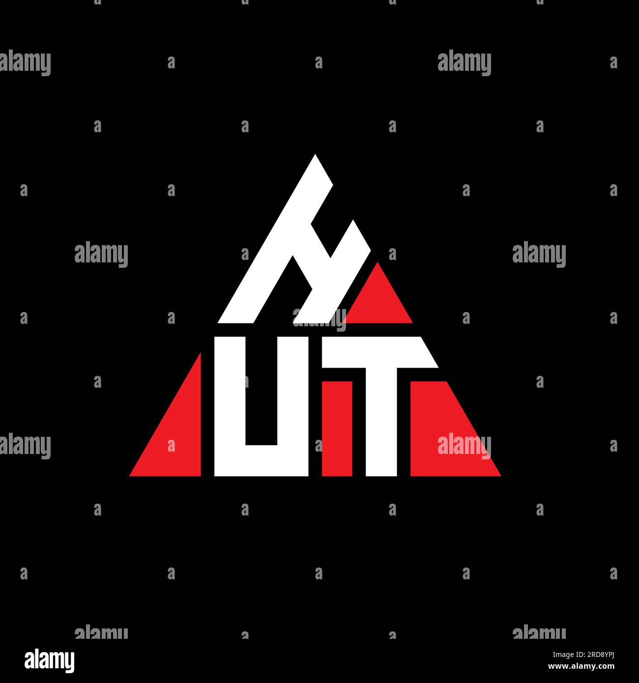 HUT triangle letter logo design with triangle shape. HUT triangle logo ...