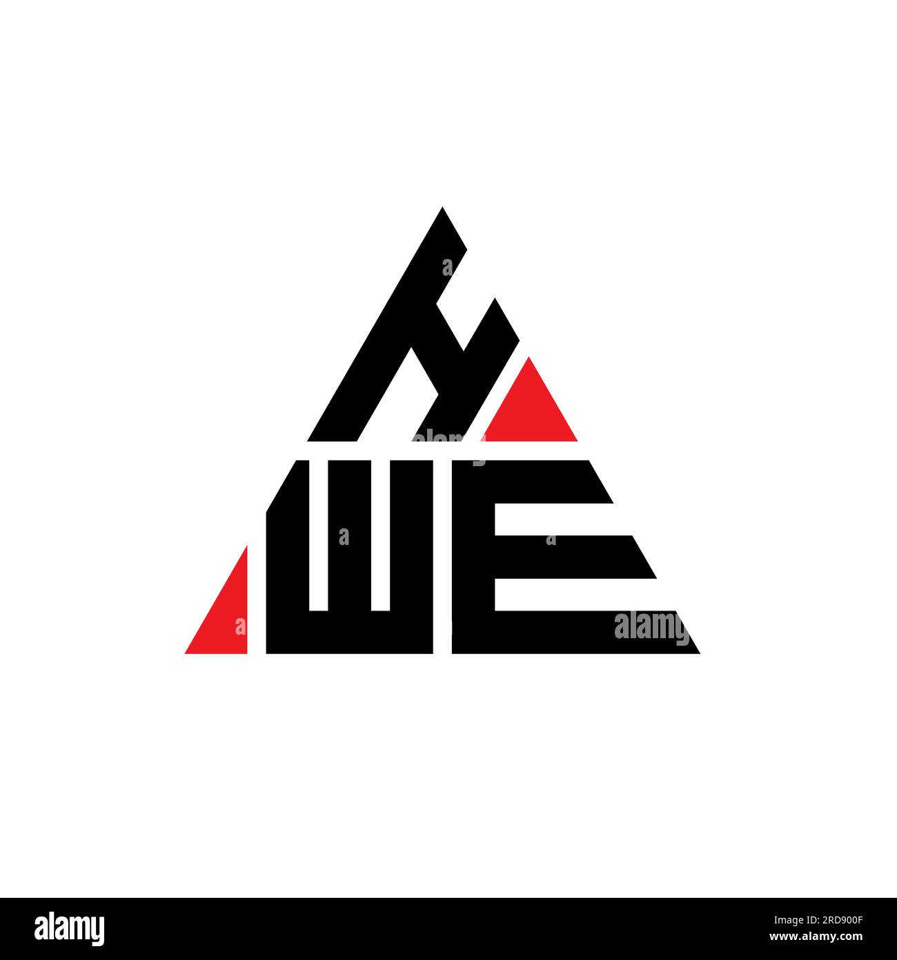 HWE triangle letter logo design with triangle shape. HWE triangle logo ...