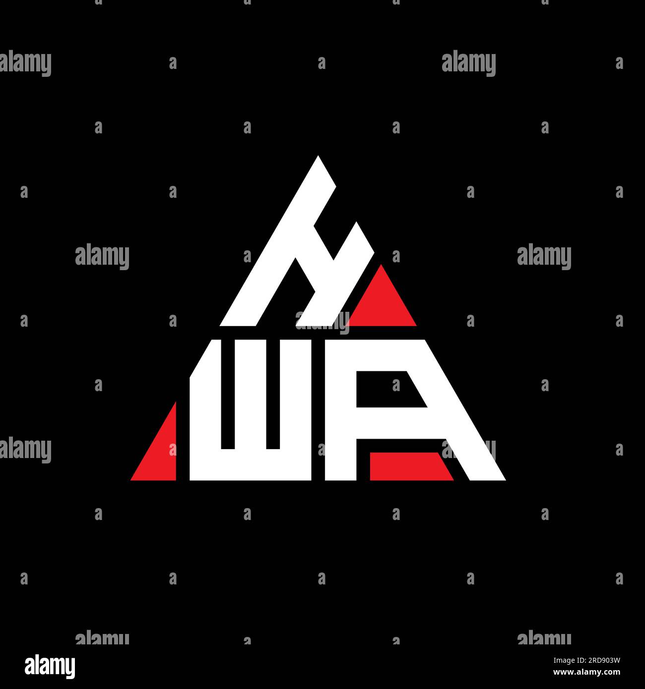 HWA triangle letter logo design with triangle shape. HWA triangle logo ...