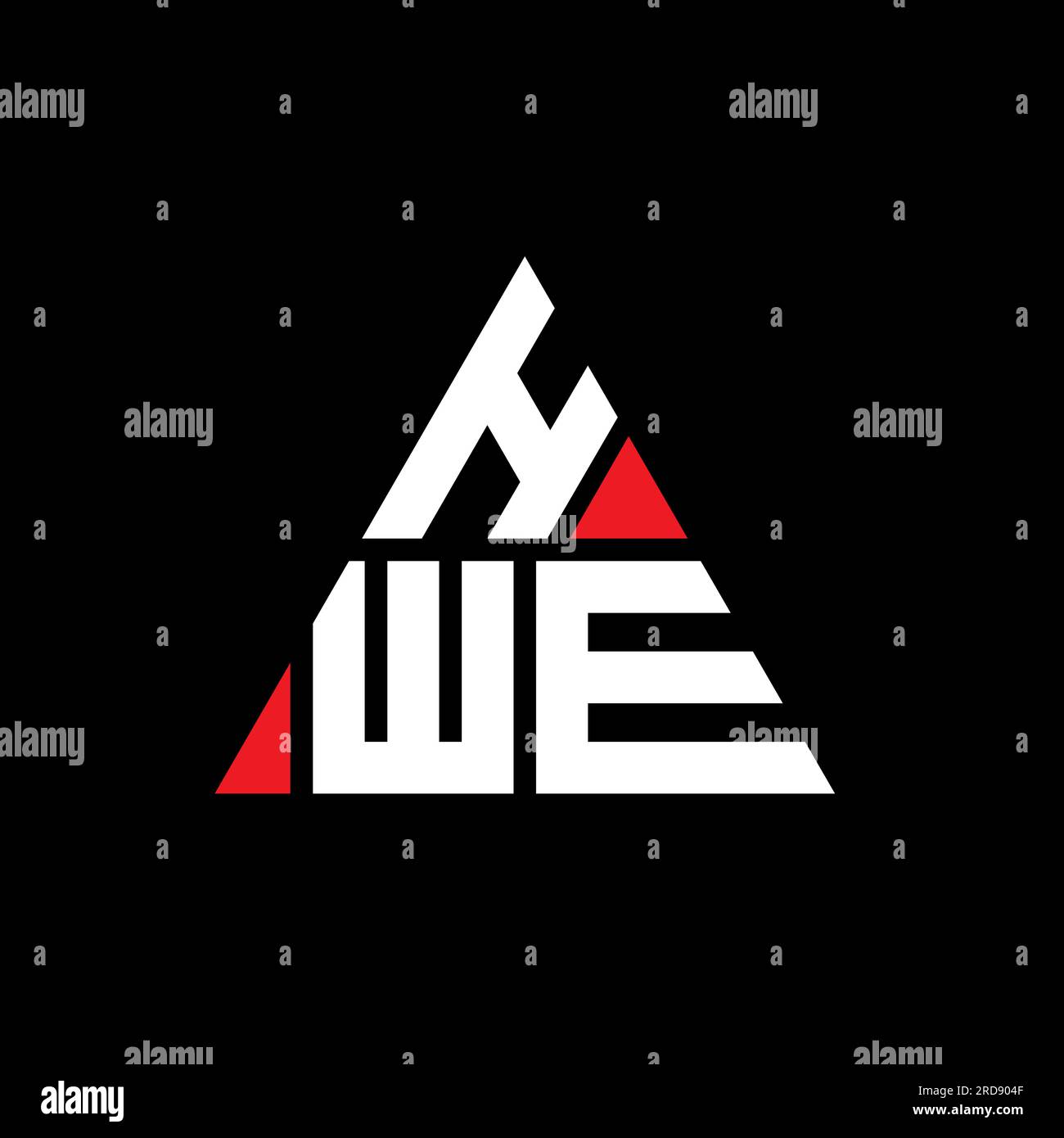 HWE triangle letter logo design with triangle shape. HWE triangle logo ...