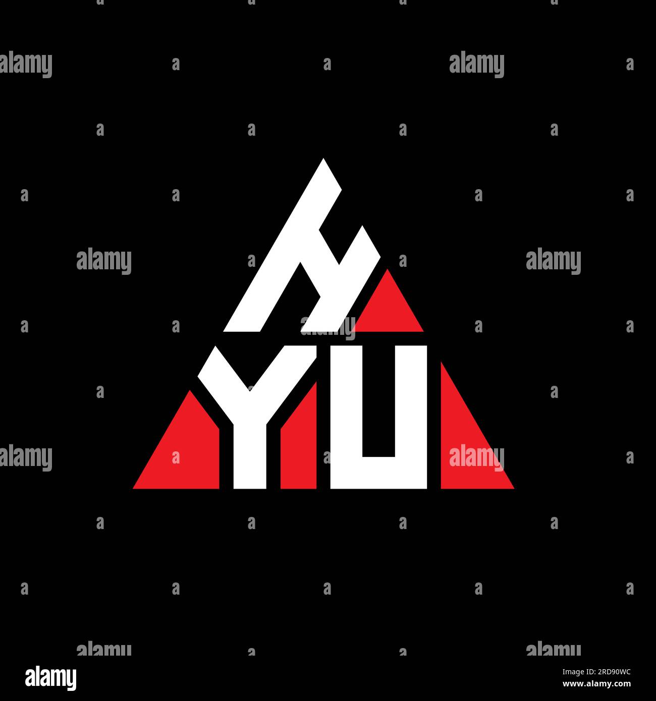 HYU triangle letter logo design with triangle shape. HYU triangle logo ...