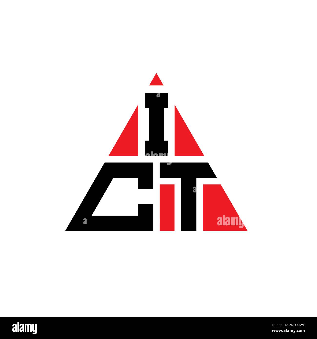 ICT triangle letter logo design with triangle shape. ICT triangle logo ...