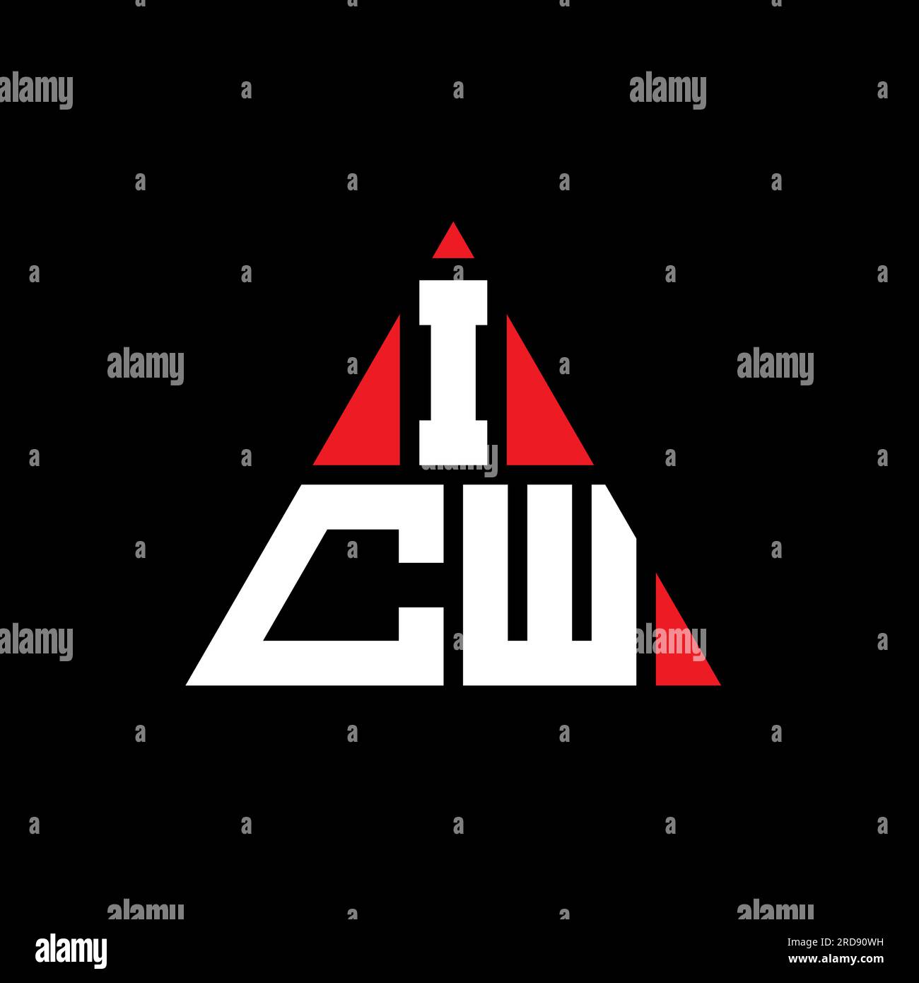ICW triangle letter logo design with triangle shape. ICW triangle logo ...