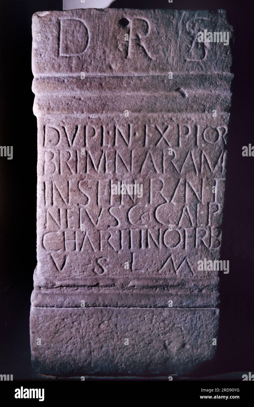 Altar base from High Rochester mentioning the fort by name Bremenium ...