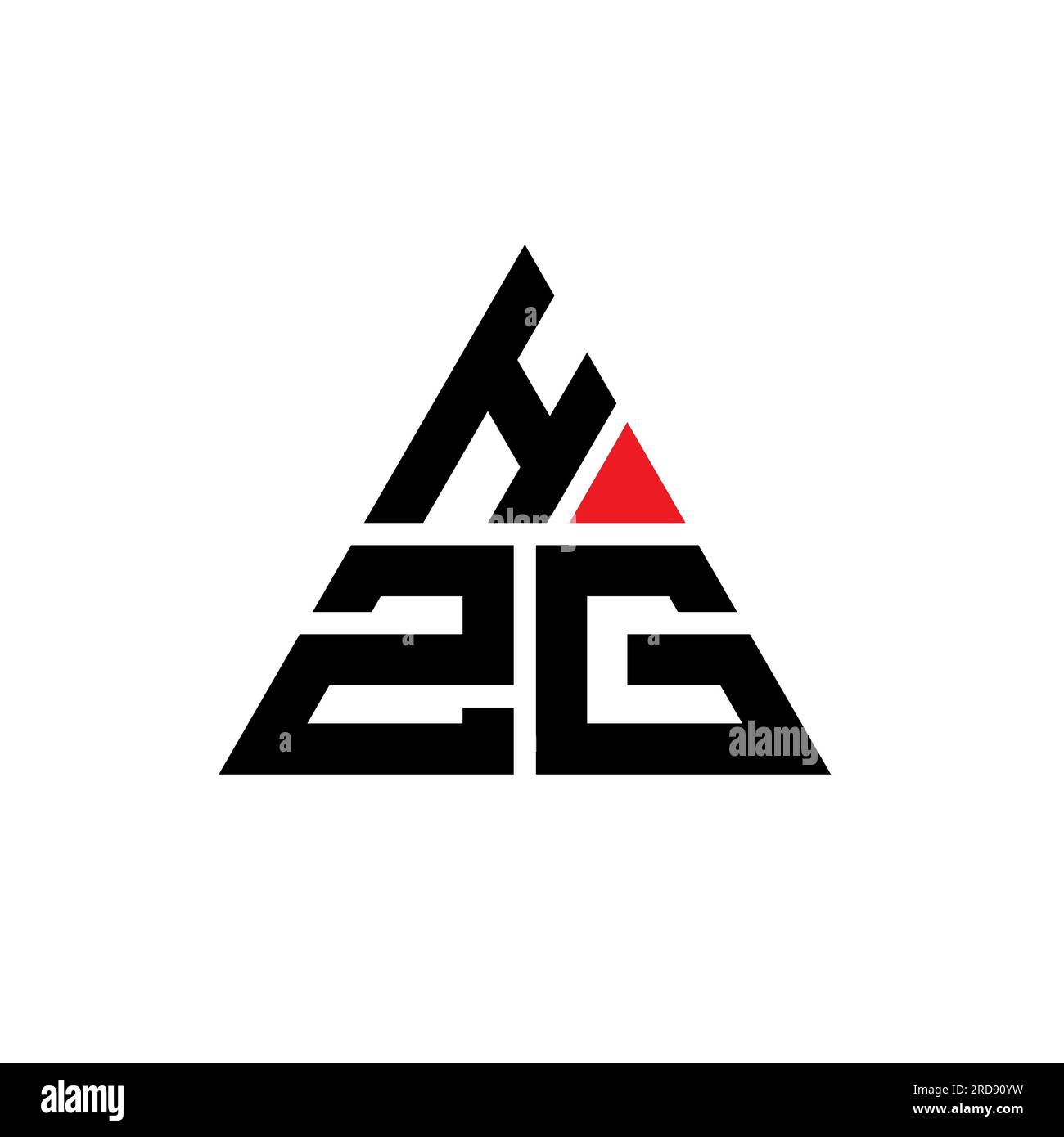 HZG triangle letter logo design with triangle shape. HZG triangle logo ...