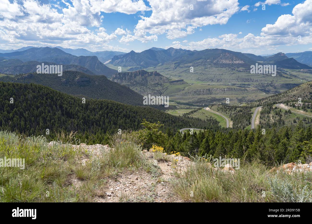 From this lookout off the highway you see the road winding to Sunlight ...