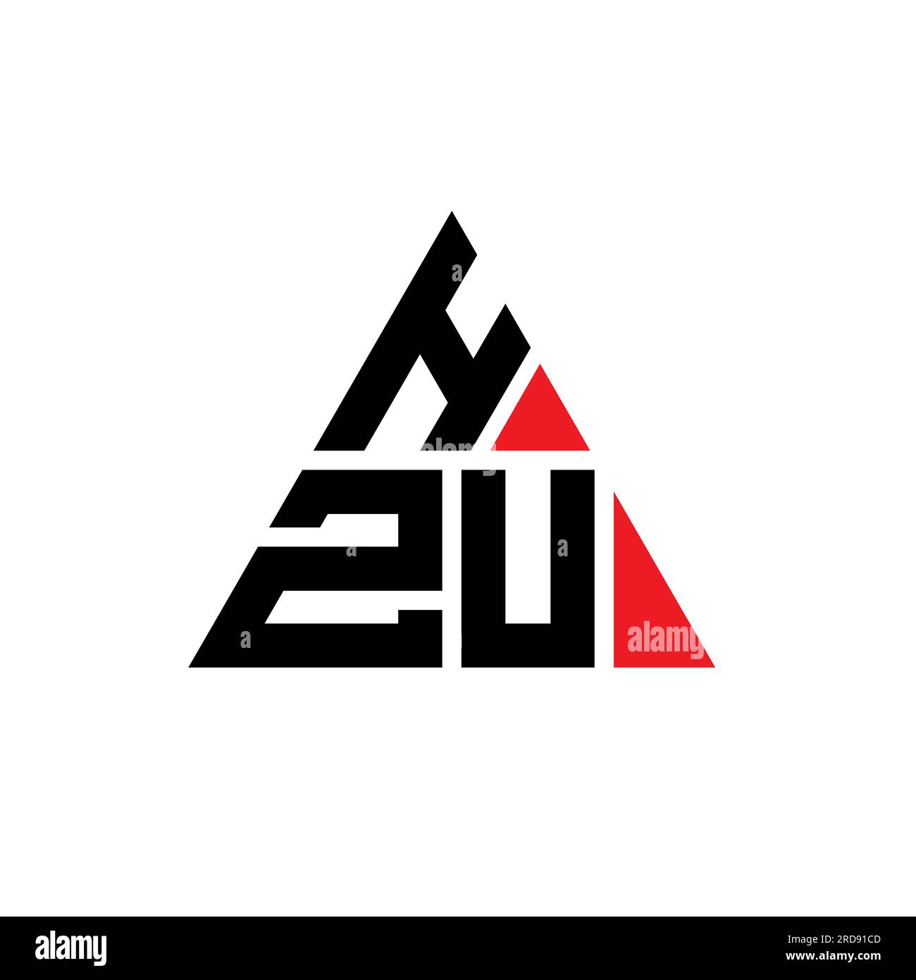 HZU triangle letter logo design with triangle shape. HZU triangle logo ...