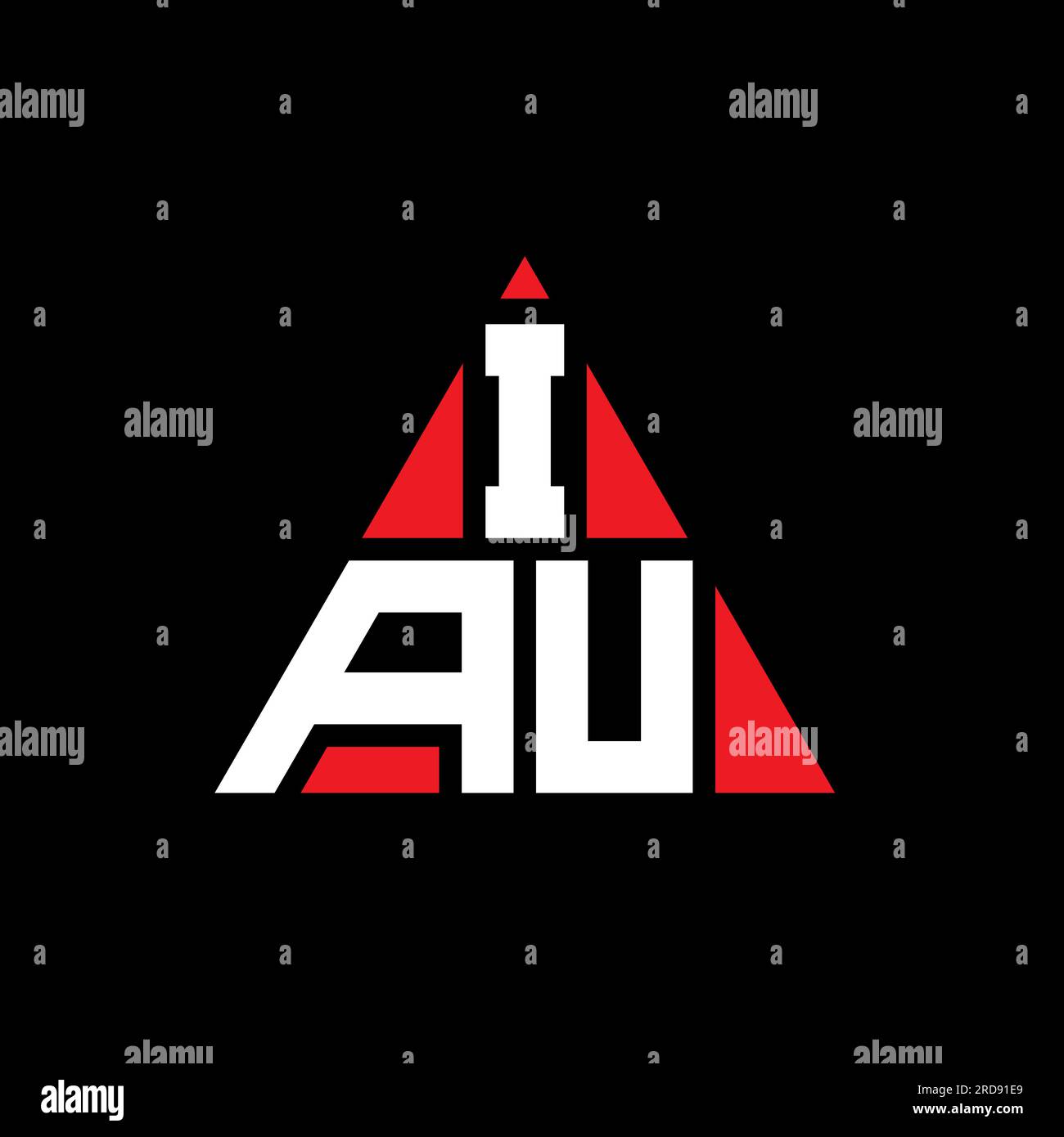 IAU triangle letter logo design with triangle shape. IAU triangle logo ...
