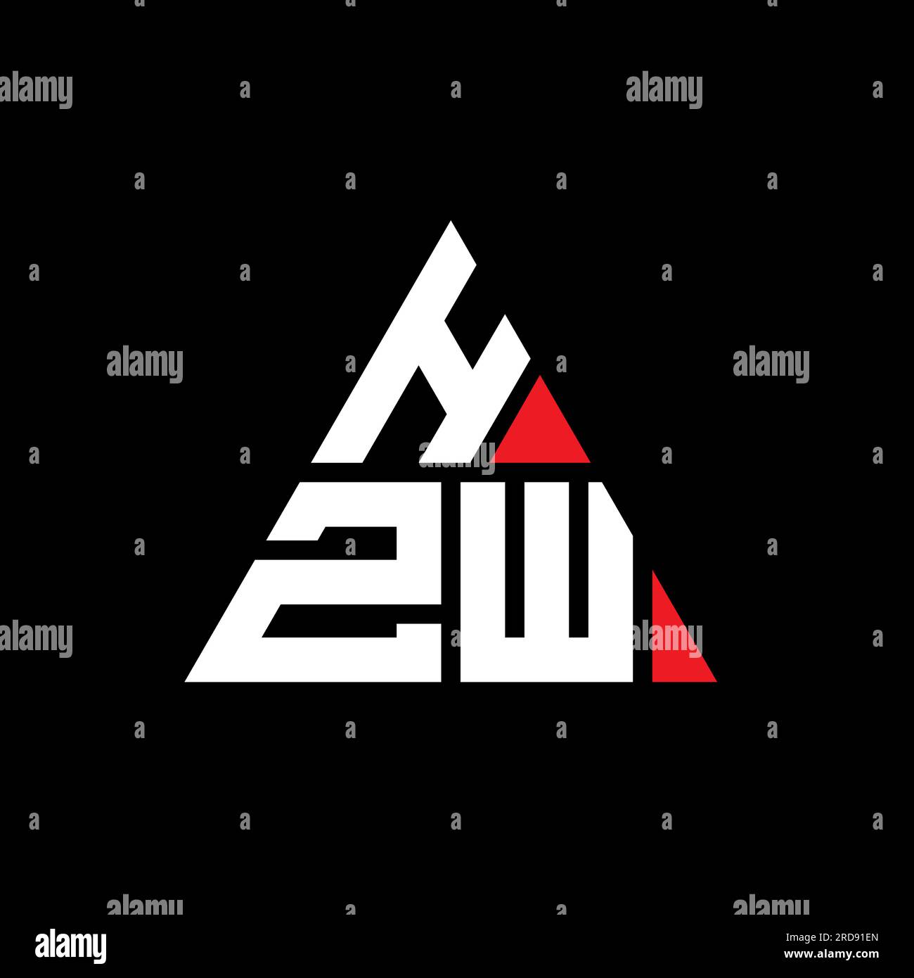 HZW triangle letter logo design with triangle shape. HZW triangle logo ...
