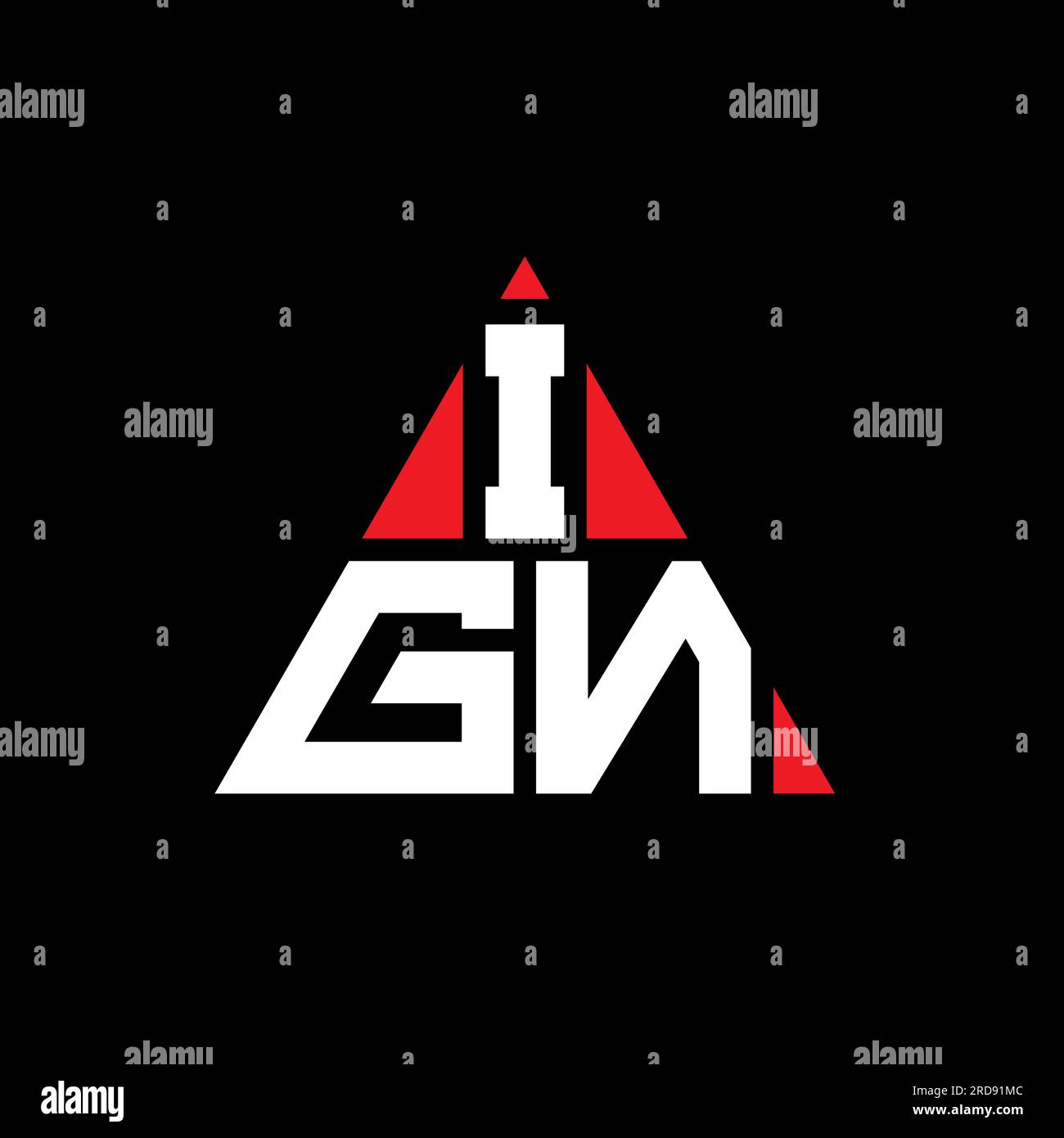 IGN triangle letter logo design with triangle shape. IGN triangle logo ...