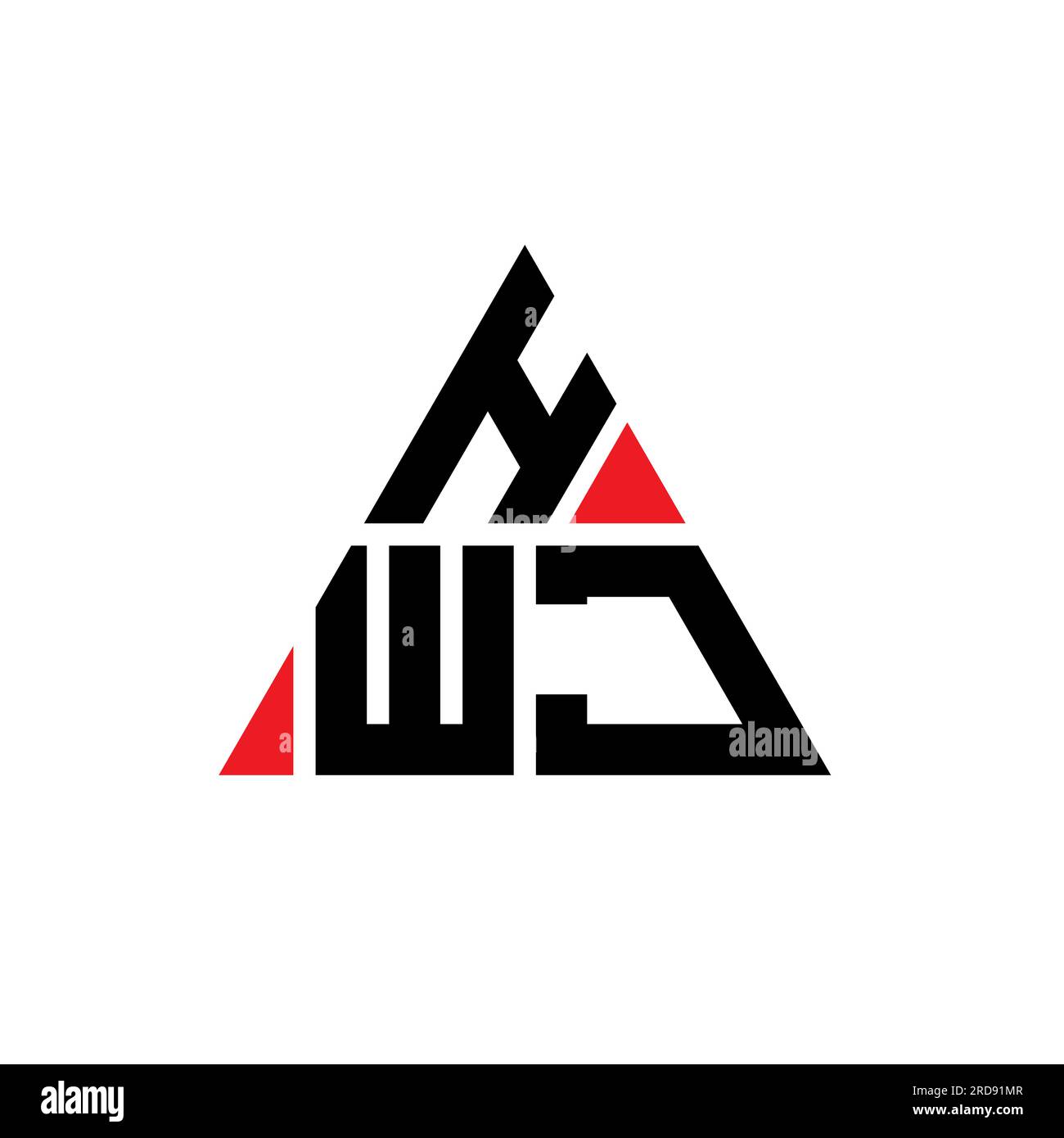 HWJ triangle letter logo design with triangle shape. HWJ triangle logo ...