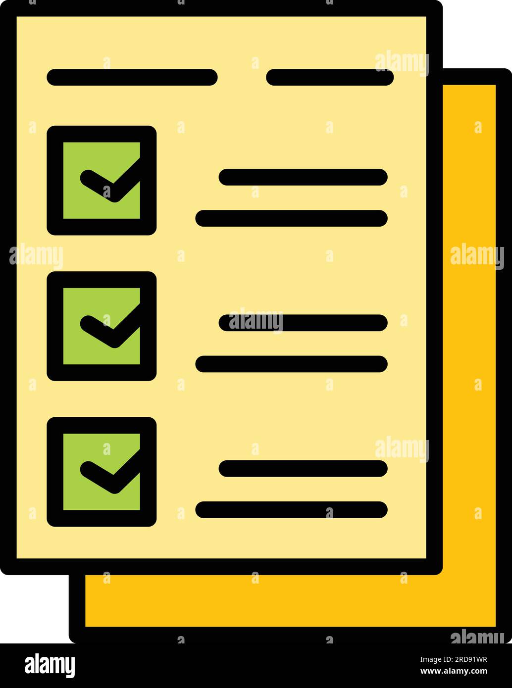 Work checklist icon outline vector. Check clipboard. Document checkbox color flat Stock Vector ...