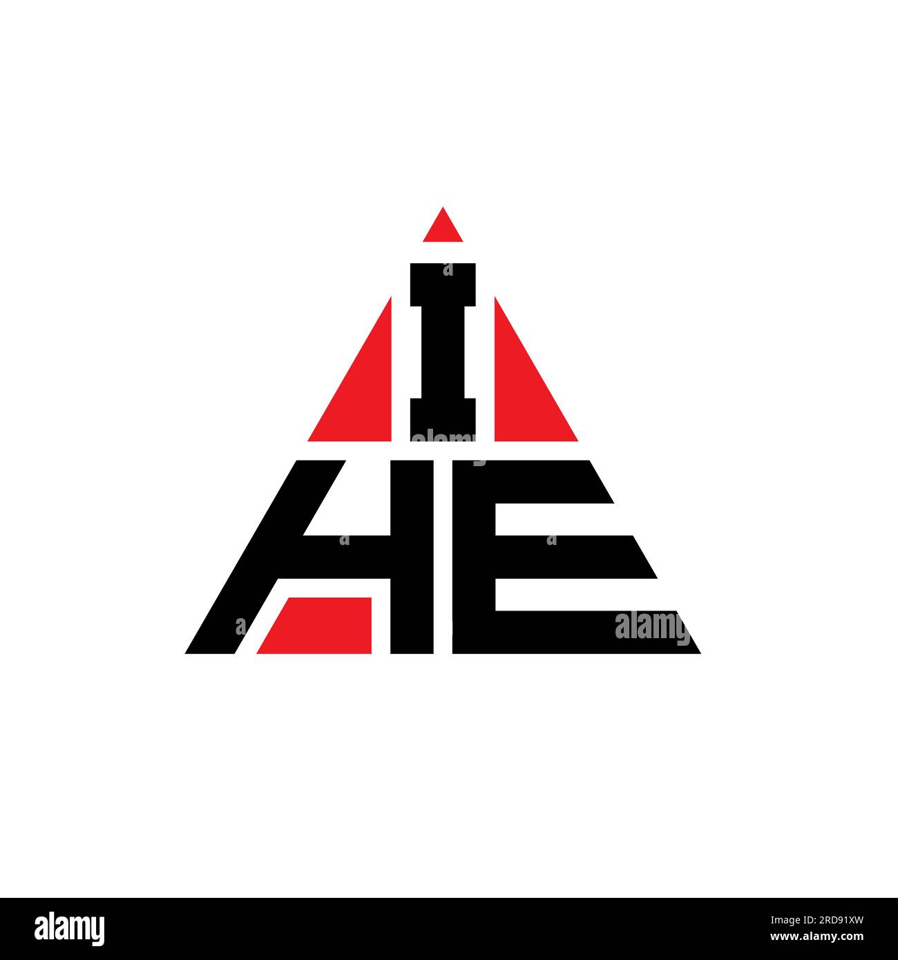 IHE triangle letter logo design with triangle shape. IHE triangle logo ...