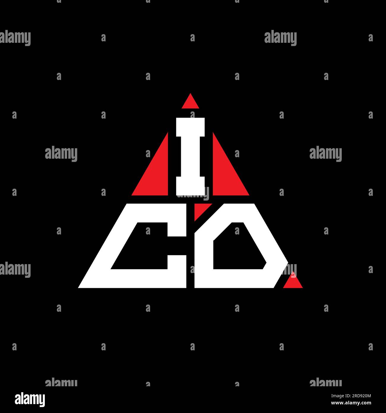 ICO triangle letter logo design with triangle shape. ICO triangle logo ...