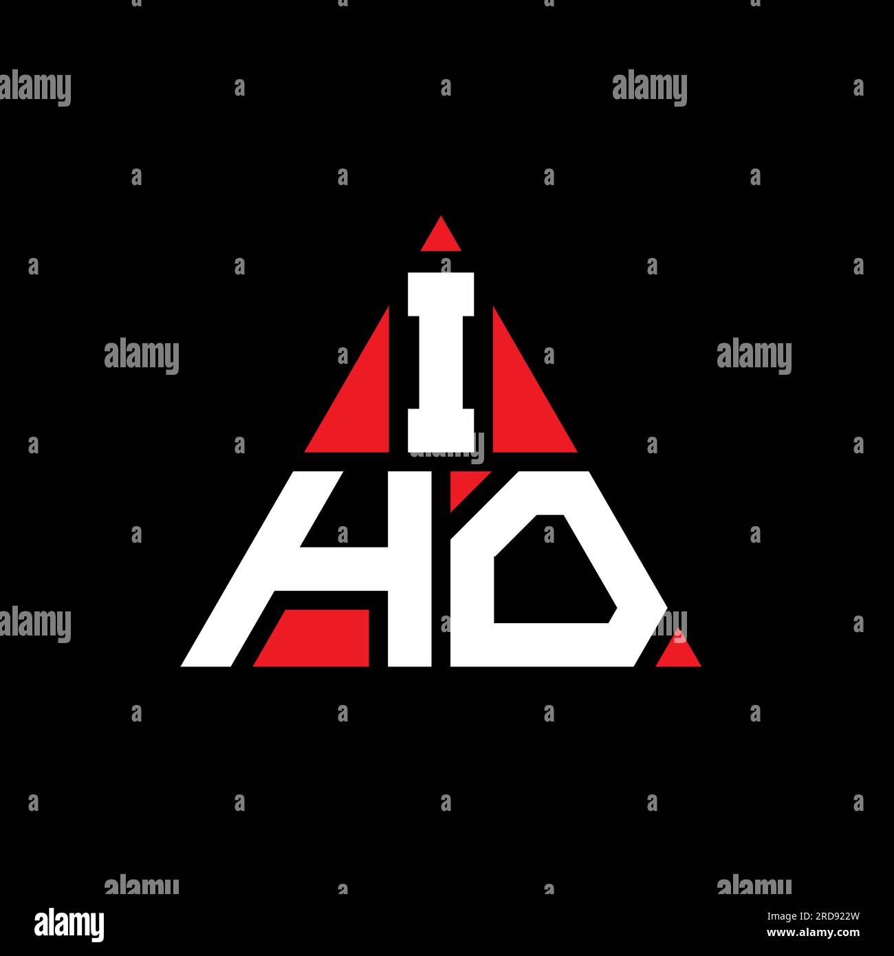 IHO triangle letter logo design with triangle shape. IHO triangle logo ...