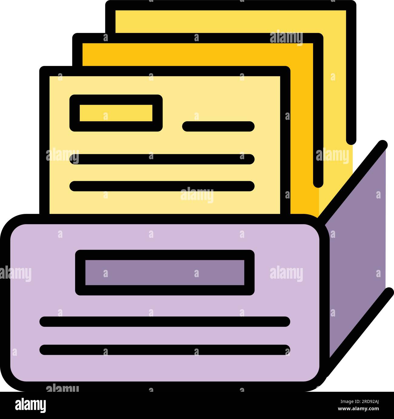 Drawer folder icon outline vector. Document file. Archive cabinet color flat Stock Vector Image ...