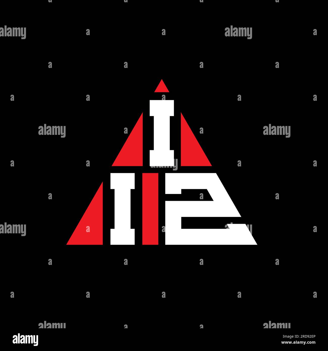 IIZ triangle letter logo design with triangle shape. IIZ triangle logo ...
