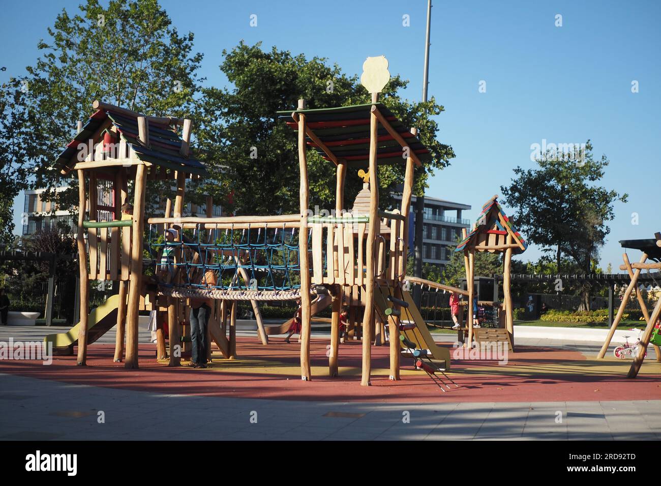turkey istanbul 12 june 2023. wooden playground outdoor house park in ...